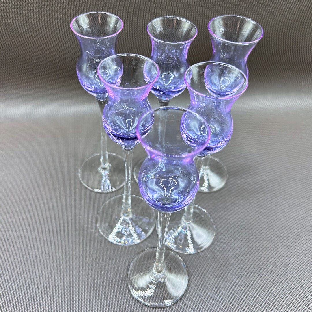 Elevate Your Spirits Set of 6 Vintage Purple Liqueur Cordial - Etsy