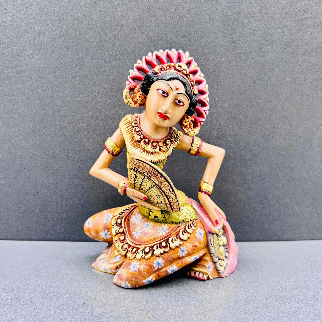 Hand-carved Balinese Dancer Statue | Vintage Wooden Art - Etsy