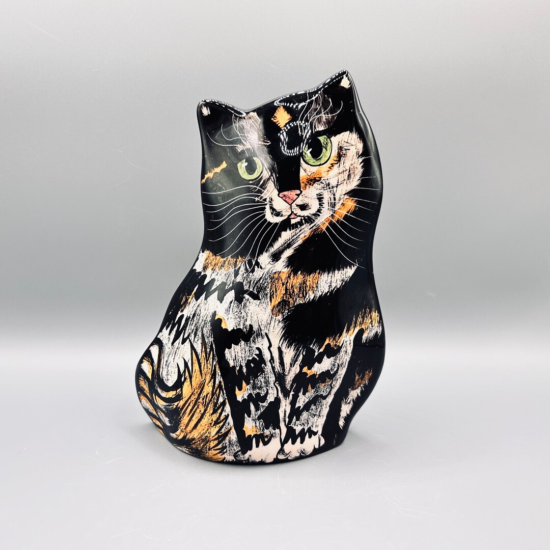 Adorable Tortie Cat Vase by Cats by Nina Lyman Whimsical Feline - Etsy