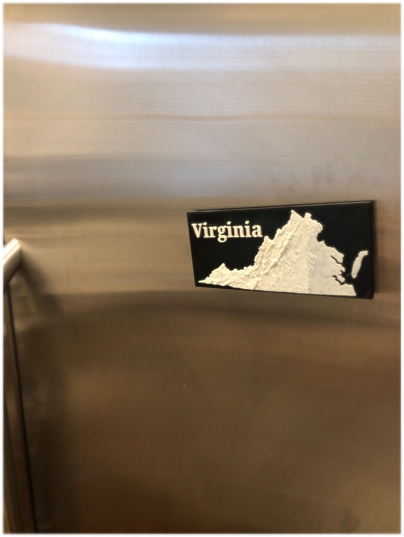 Virginia State 3D Printed Topographic Map Model College - Etsy