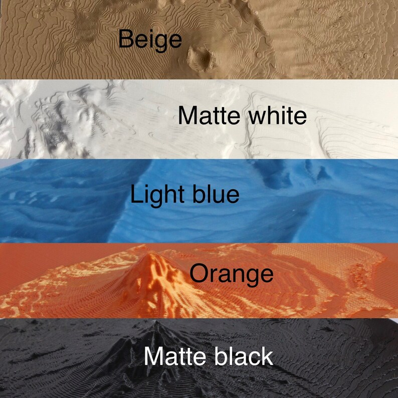 3D Print Mount Vesuvius Topography Map Model Volcano Travel Gift ...