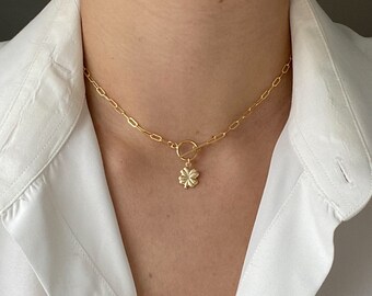 Four Leaf Clover Choker Necklace - Etsy