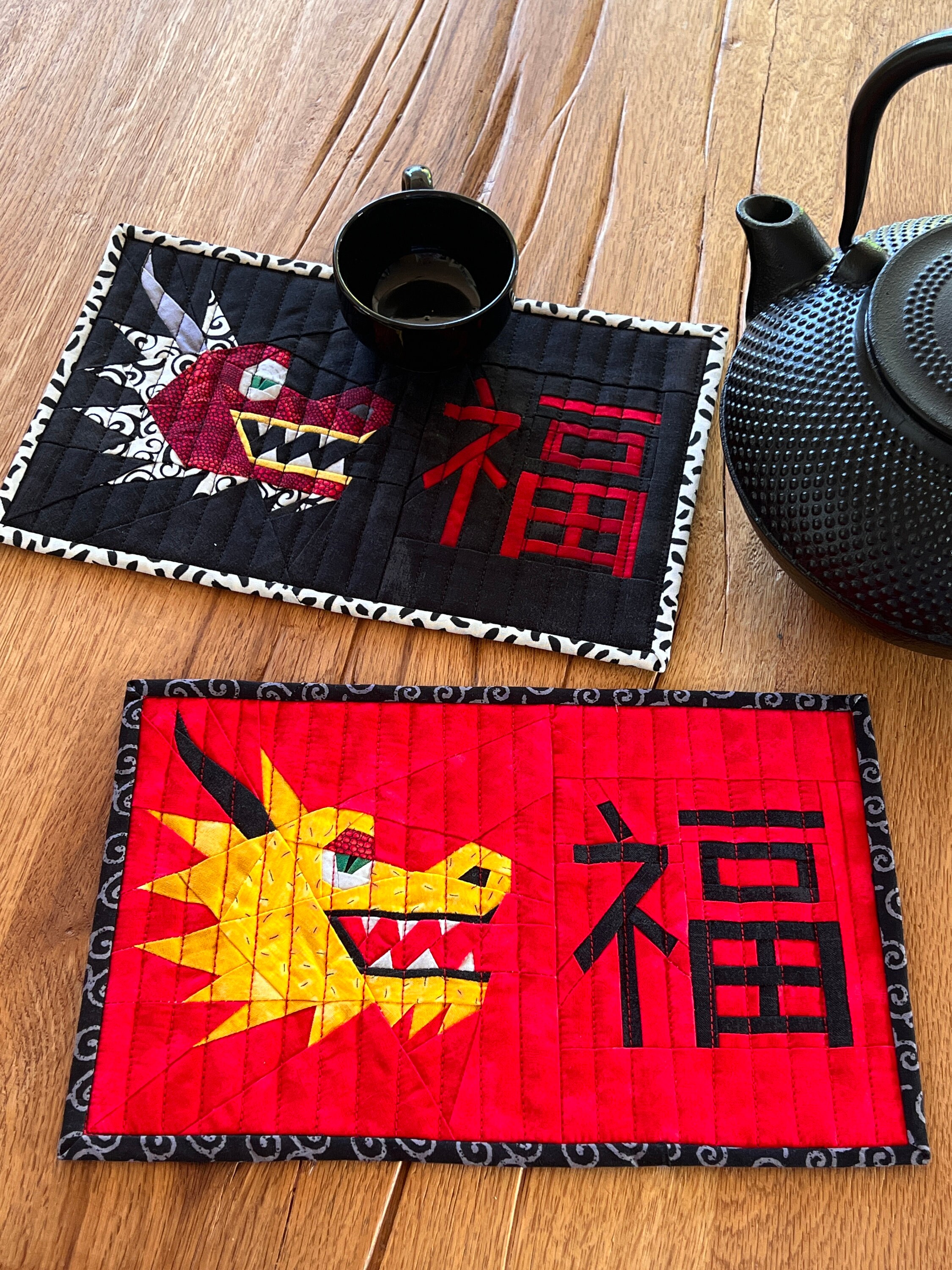Chinese Dragon & Fu - Lunar New Year Foundation Paper Piecing Quilt ...
