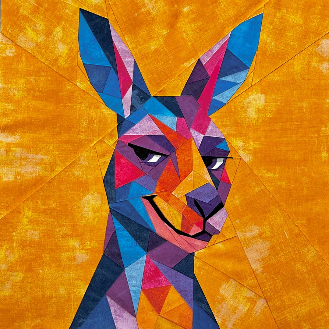 Sassy Kangaroo, Funny Australian Animal Foundation Paper Piecing Quilt ...
