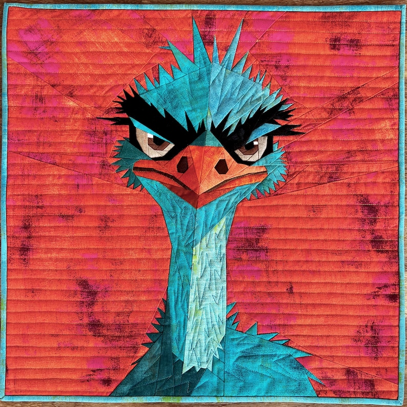 Grumpy Emu - Australia's Tallest Native Bird Foundation Paper Piecing ...