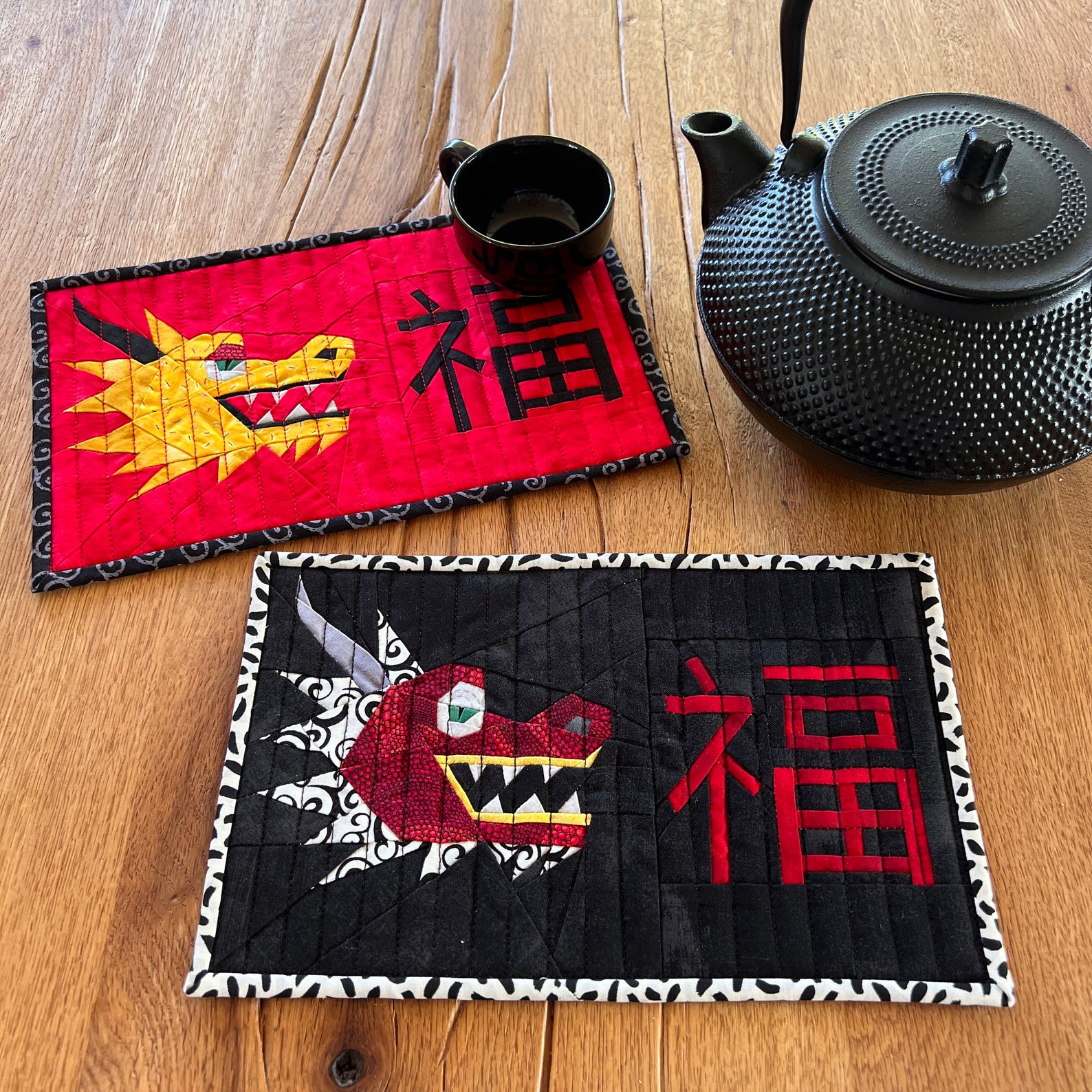 Chinese Dragon & Fu - Lunar New Year Foundation Paper Piecing Quilt ...