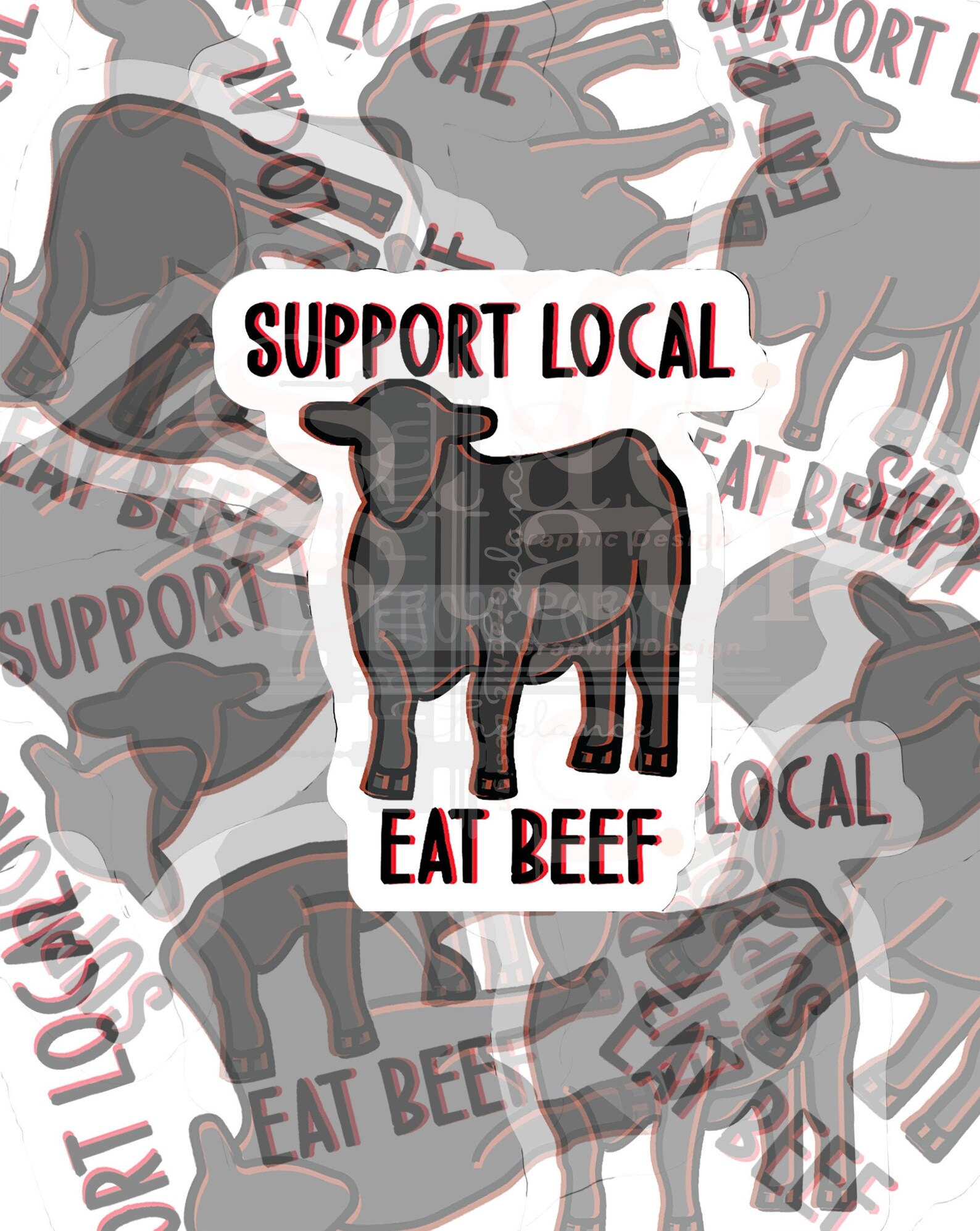 Support Local Eat Beef Sticker - Etsy