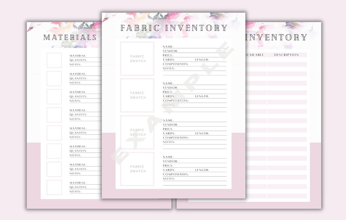 Sewing Planner, Sewing Journal, PDF Printable, Body Measurements Chart ...