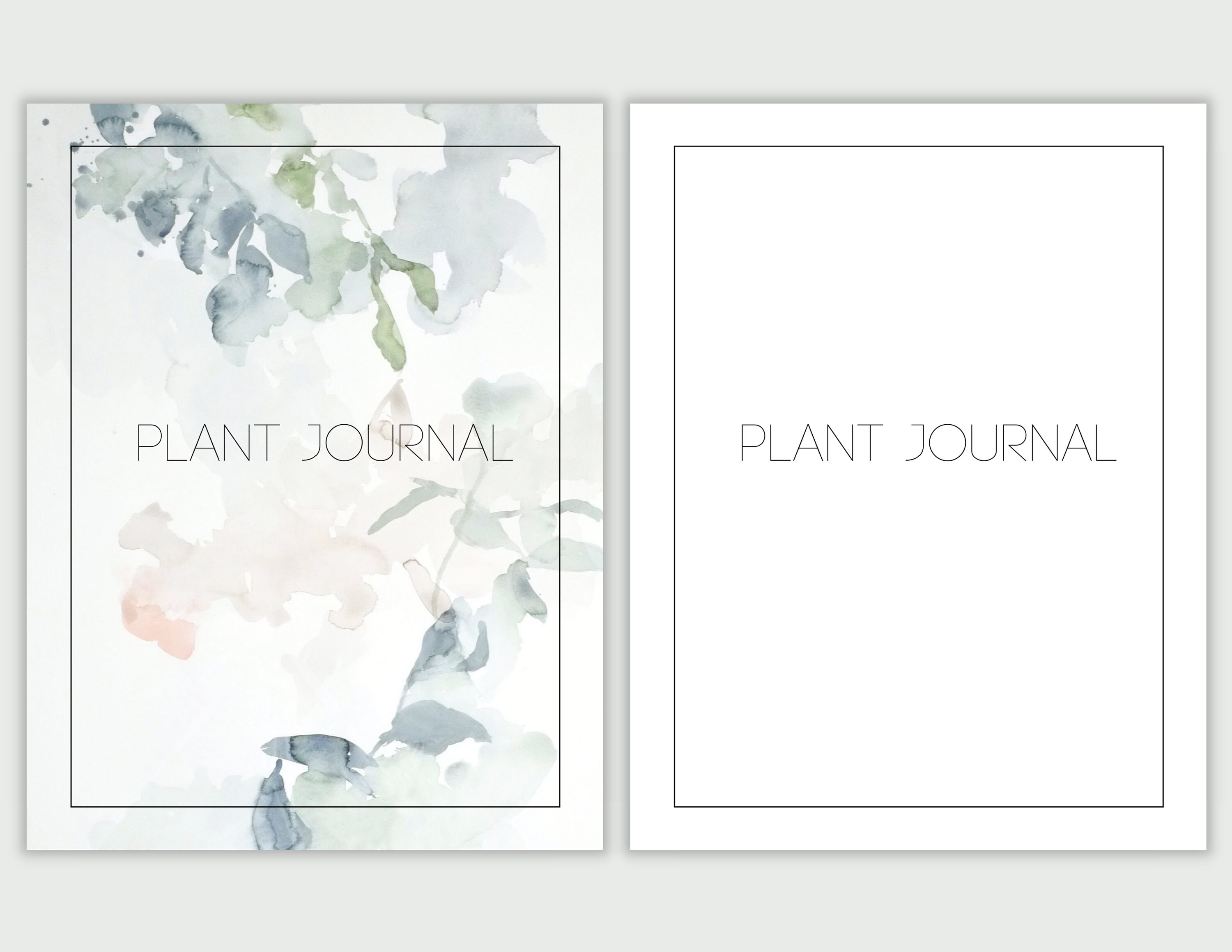 Black and White Minimal Plant Journal Printable, B&W Houseplant Planner ...