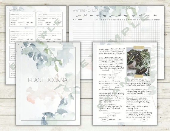 Plant Journal Printable Houseplant Planner Plant Care Plant | Etsy