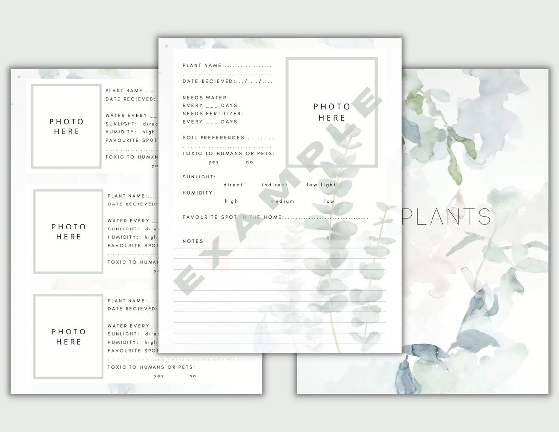 Plant Journal Printable, Houseplant Planner, Plant Care, Plant Guide ...