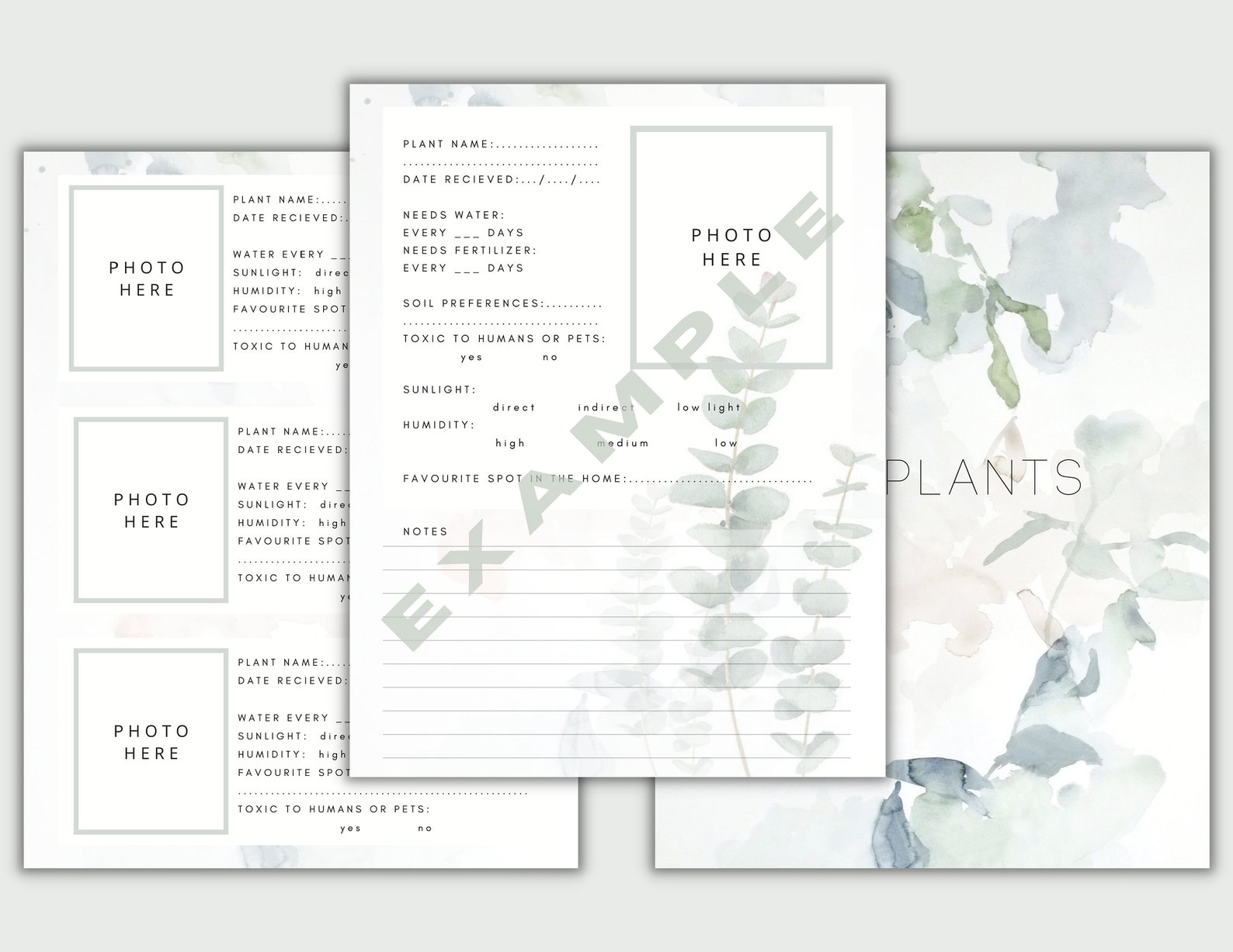 Plant Journal Printable, Houseplant Planner, Plant Care, Plant Guide ...