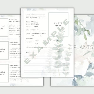 Plant Journal Printable, Houseplant Planner, Plant Care, Plant Guide ...