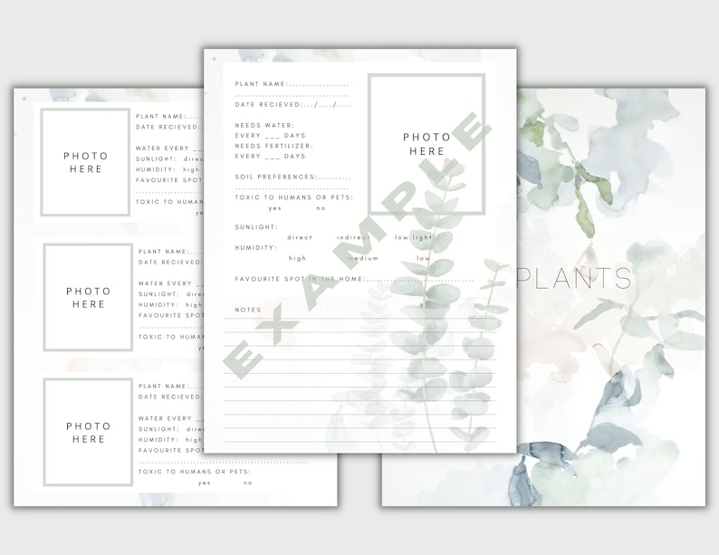 Plant Journal Printable, Houseplant Planner, Plant Care, Plant Guide ...