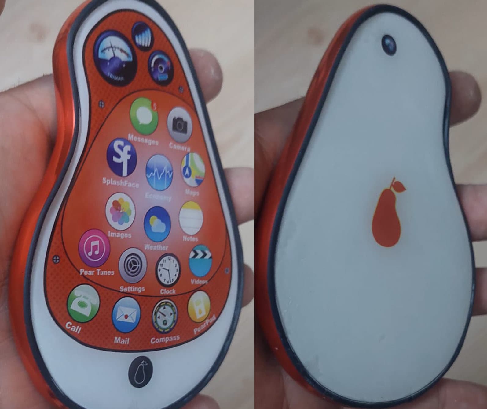 Ready on the Shelf, Non-working Fake Toy Transparent Handmade Shaped Pro Max Pear Phone Made of ...