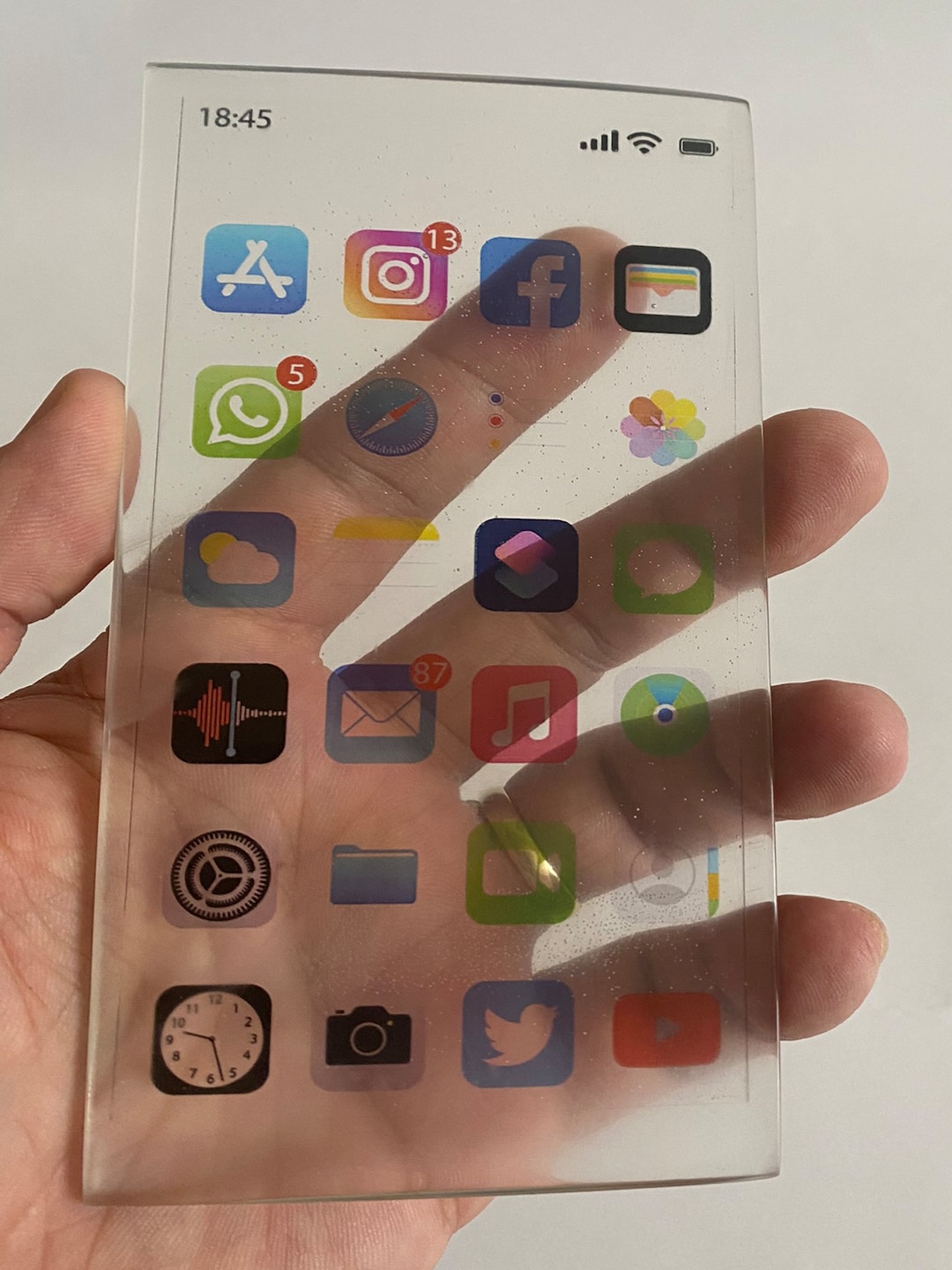 Non-working Fake Toy Transparent Handmade Phone Made of Epoxy Resin and ...