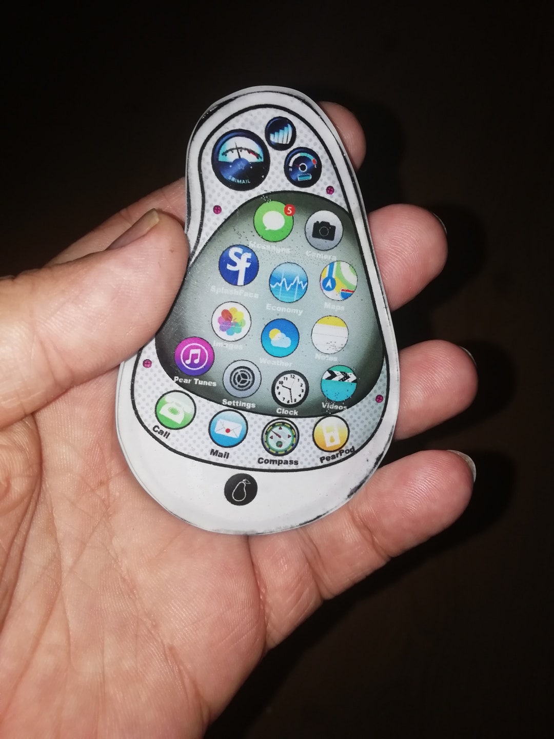 Pear Phone Mini Non-working Fake Toy Handmade Pear Shaped Phone Made of ...