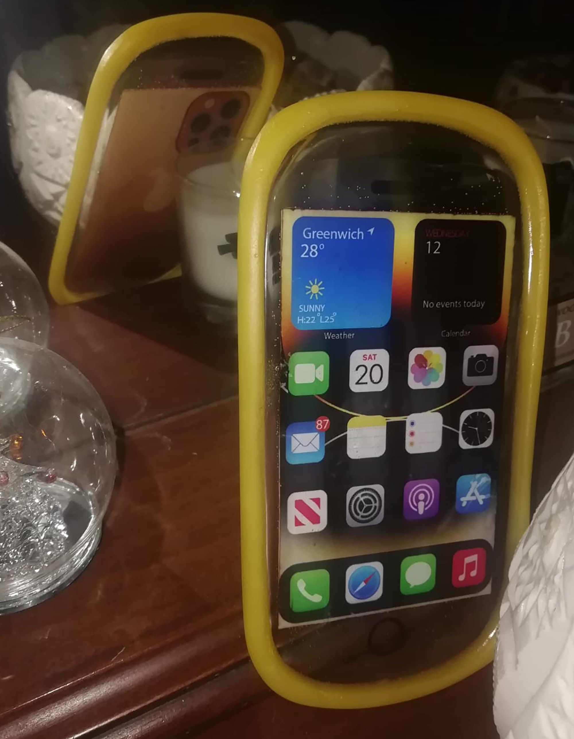 Future Concept Phone Non-working Fake Toy Transparent Glass Handmade ...