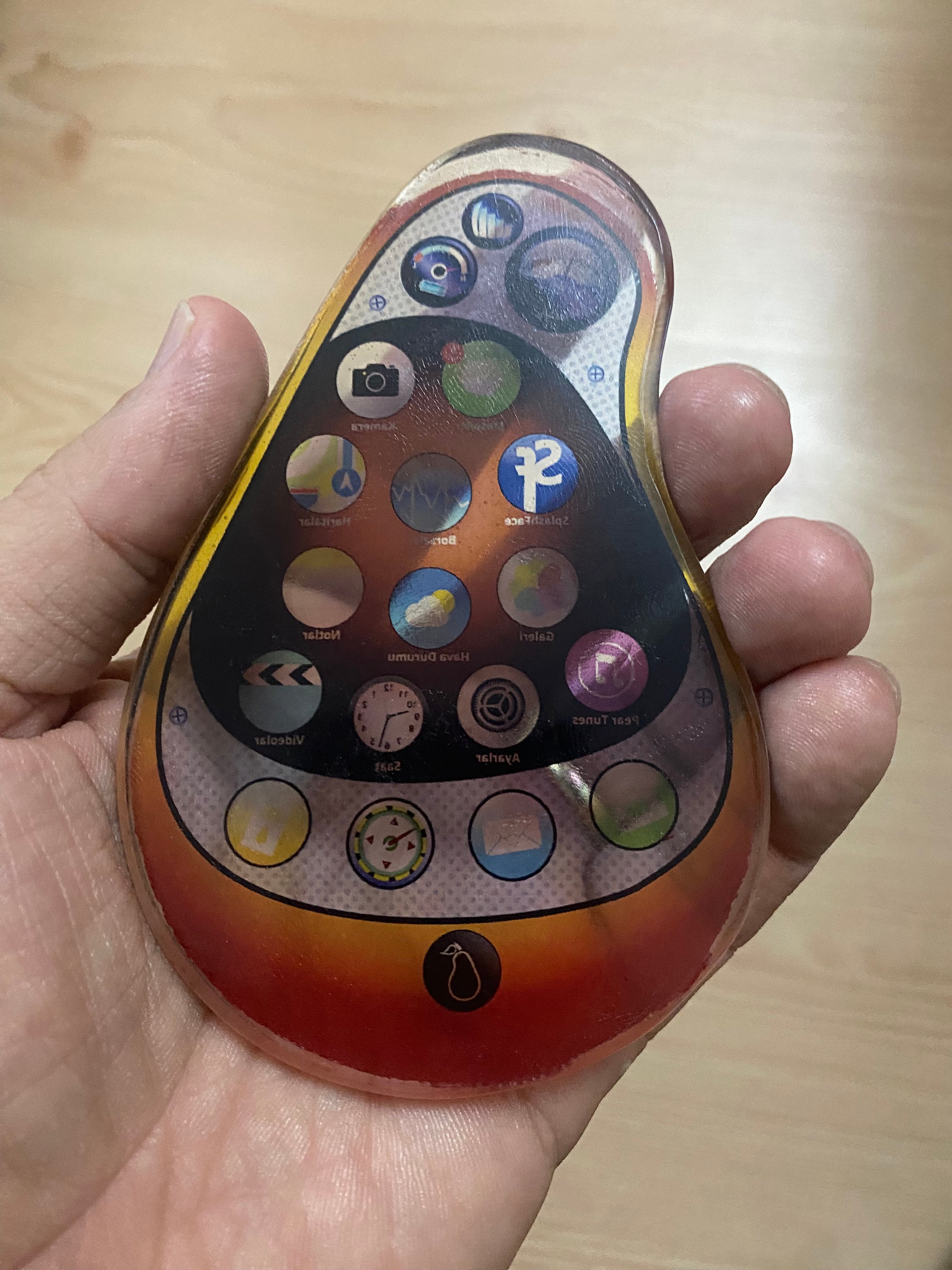 Non-working Fake Toy Transparent Handmade Pear Phone iPhone Made of ...