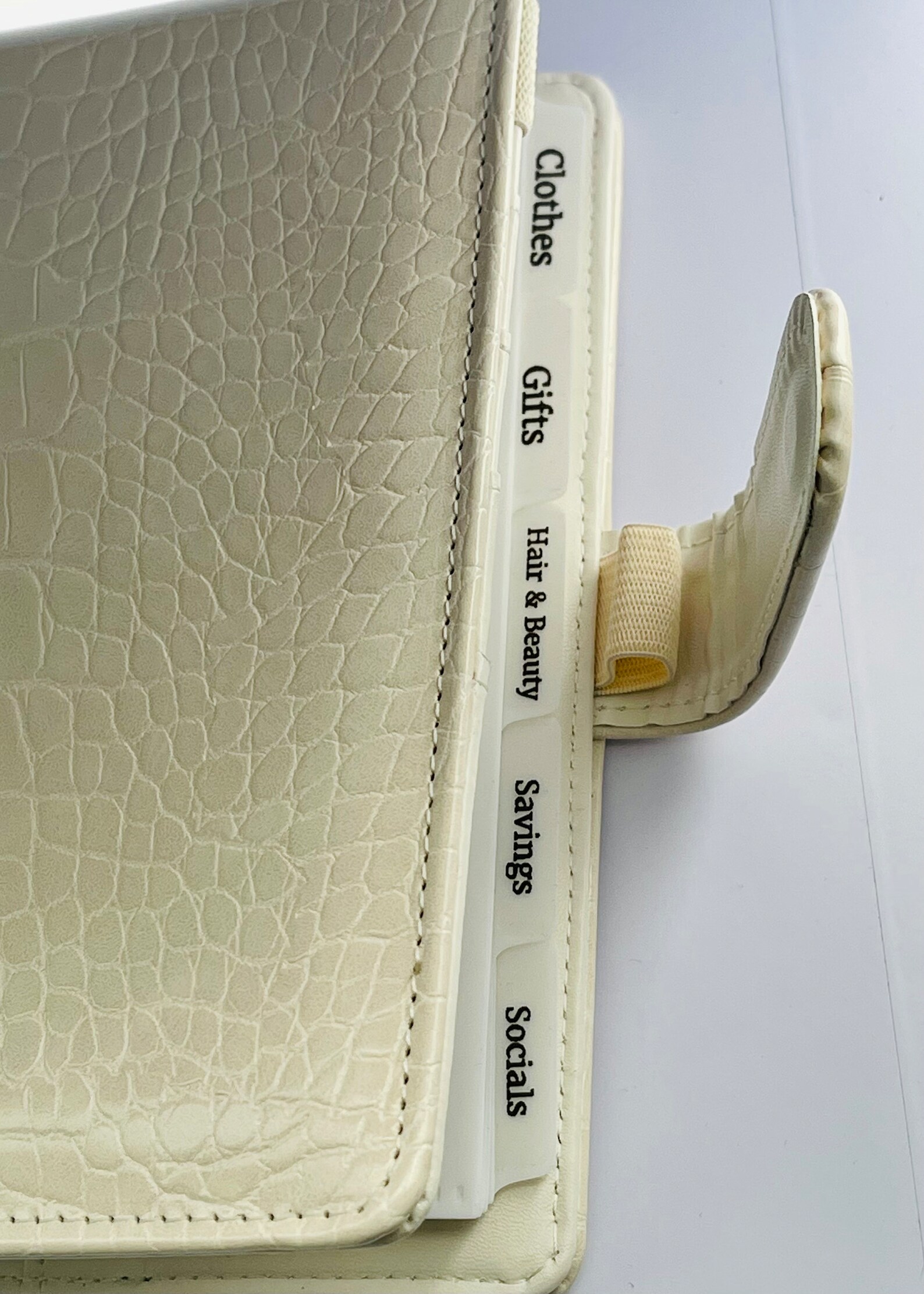 A6 White Divider Envelopes, Minimalist Tabbed Cash Wallets, Set of 5 ...