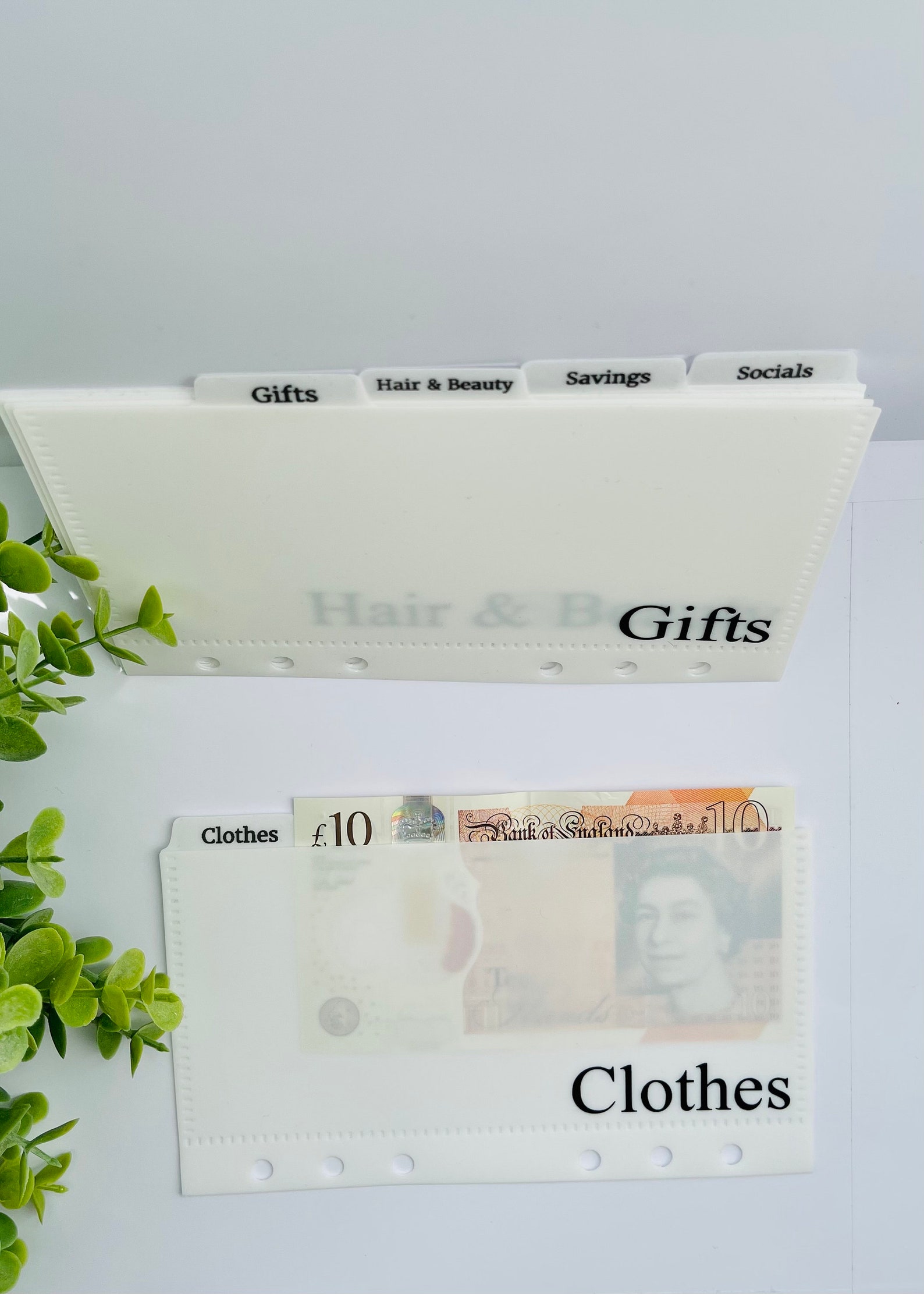 A6 White Divider Envelopes, Minimalist Tabbed Cash Wallets, Set of 5 ...