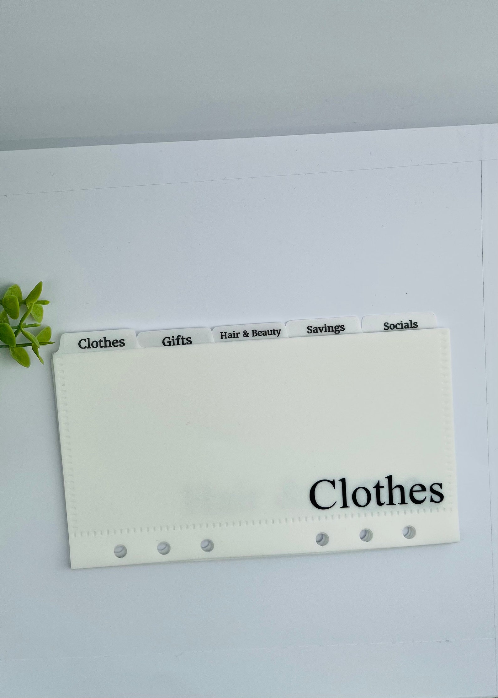 A6 White Divider Envelopes, Minimalist Tabbed Cash Wallets, Set of 5 ...