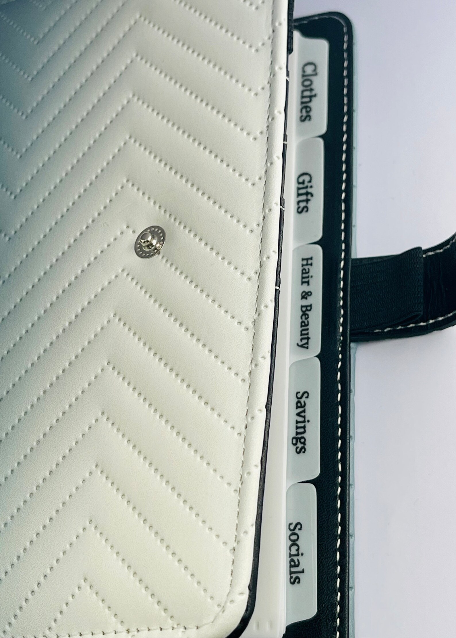 A6 White Divider Envelopes, Minimalist Tabbed Cash Wallets, Set of 5 ...