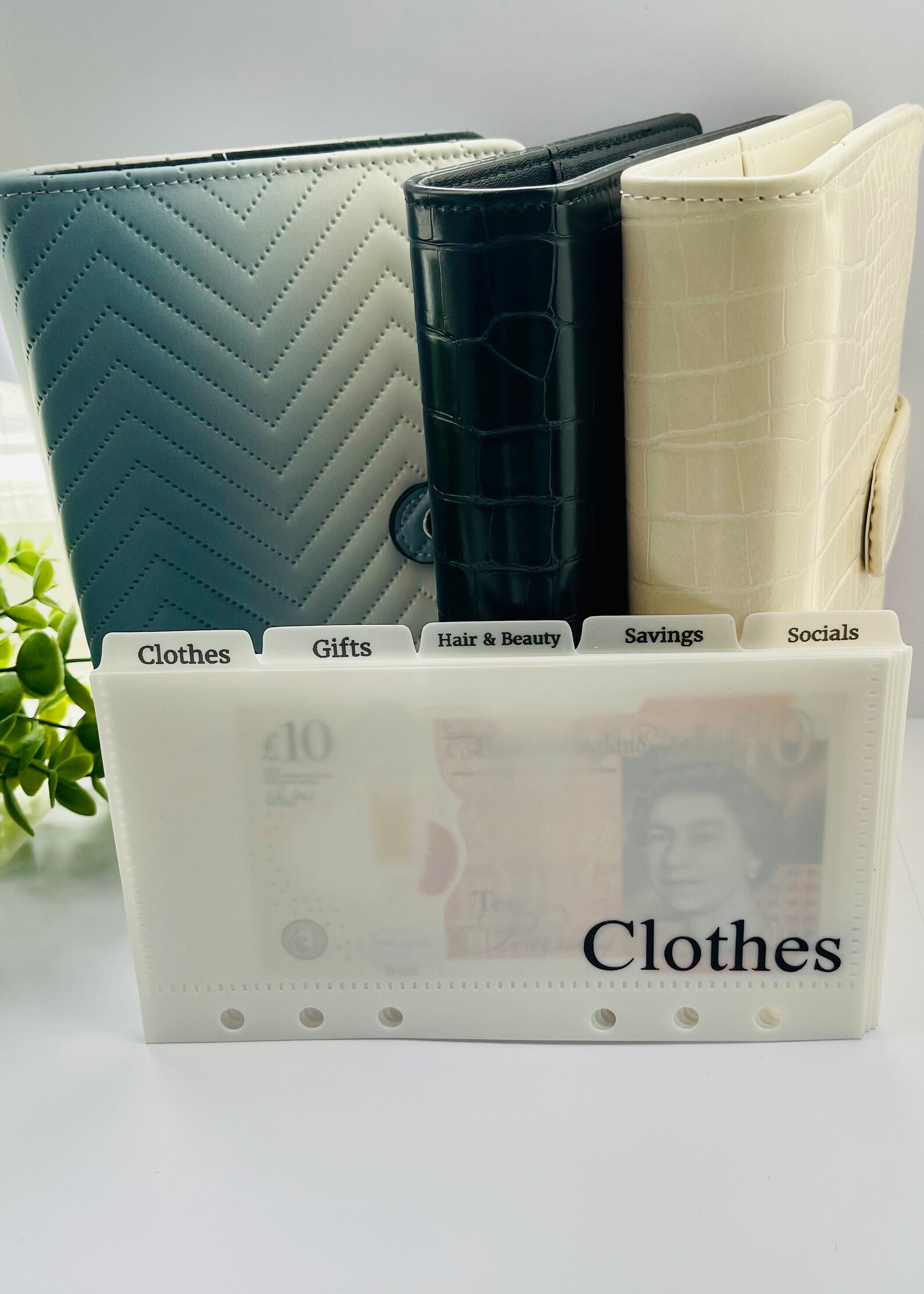 A6 White Divider Envelopes, Minimalist Tabbed Cash Wallets, Set of 5 ...