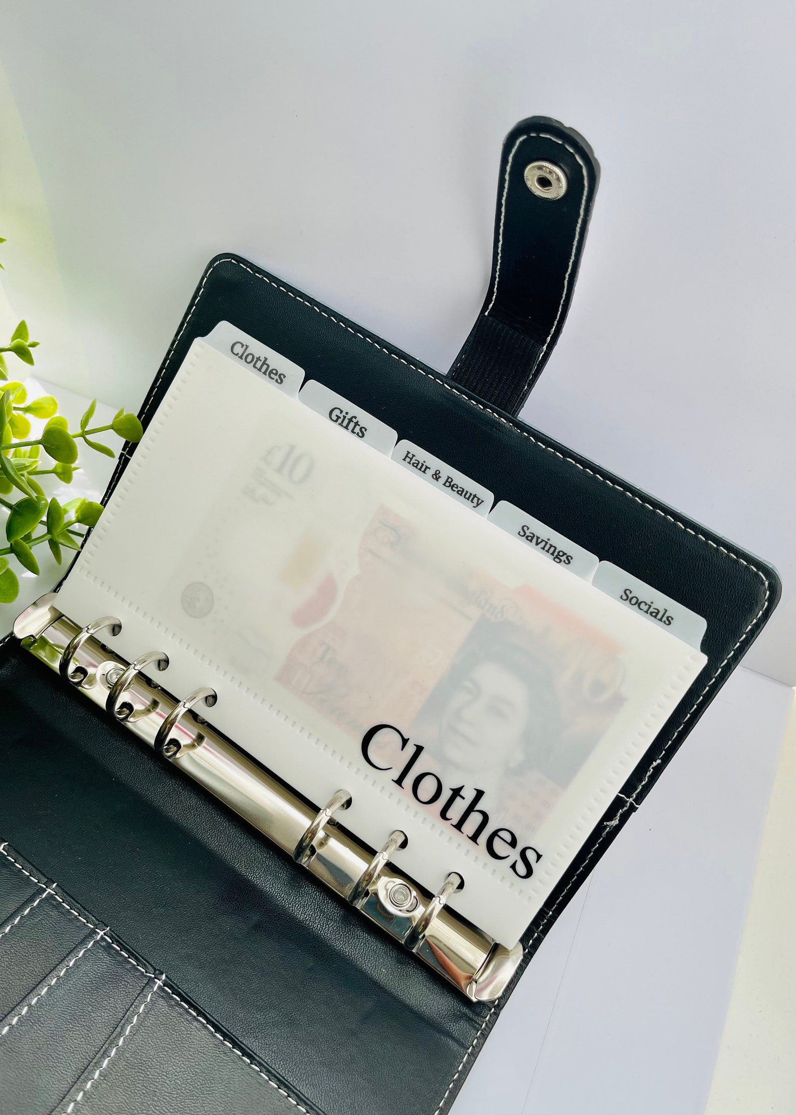 A6 White Divider Envelopes, Minimalist Tabbed Cash Wallets, Set of 5 ...