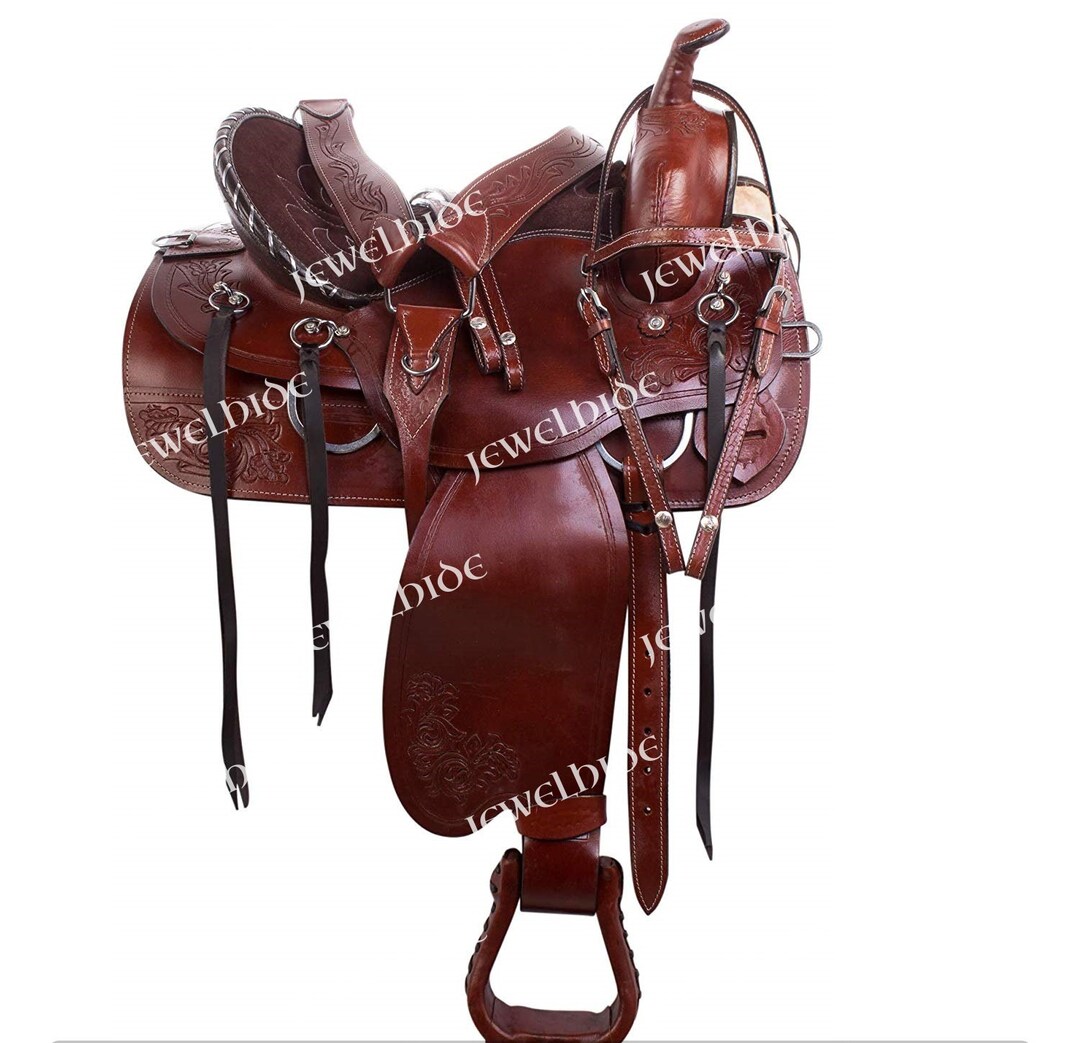 Western Parade Show Pleasure Trail Horse Leather Saddle Tack Set With ...