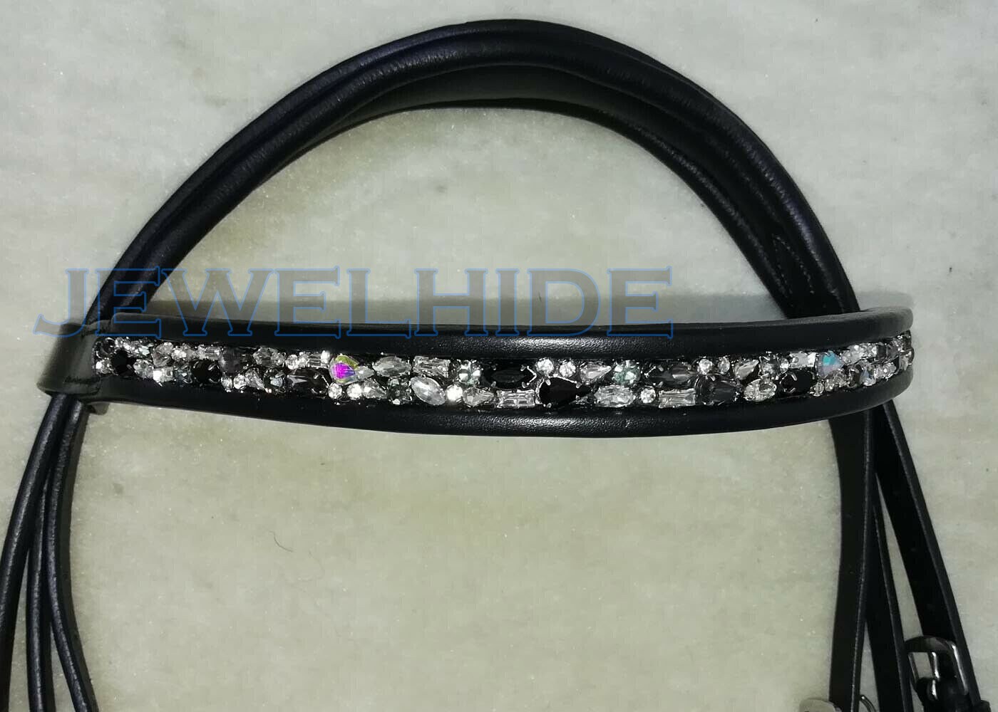 Figure 8 / Mexican Bridle Without D-ring Fully Padded Crystal Browband ...