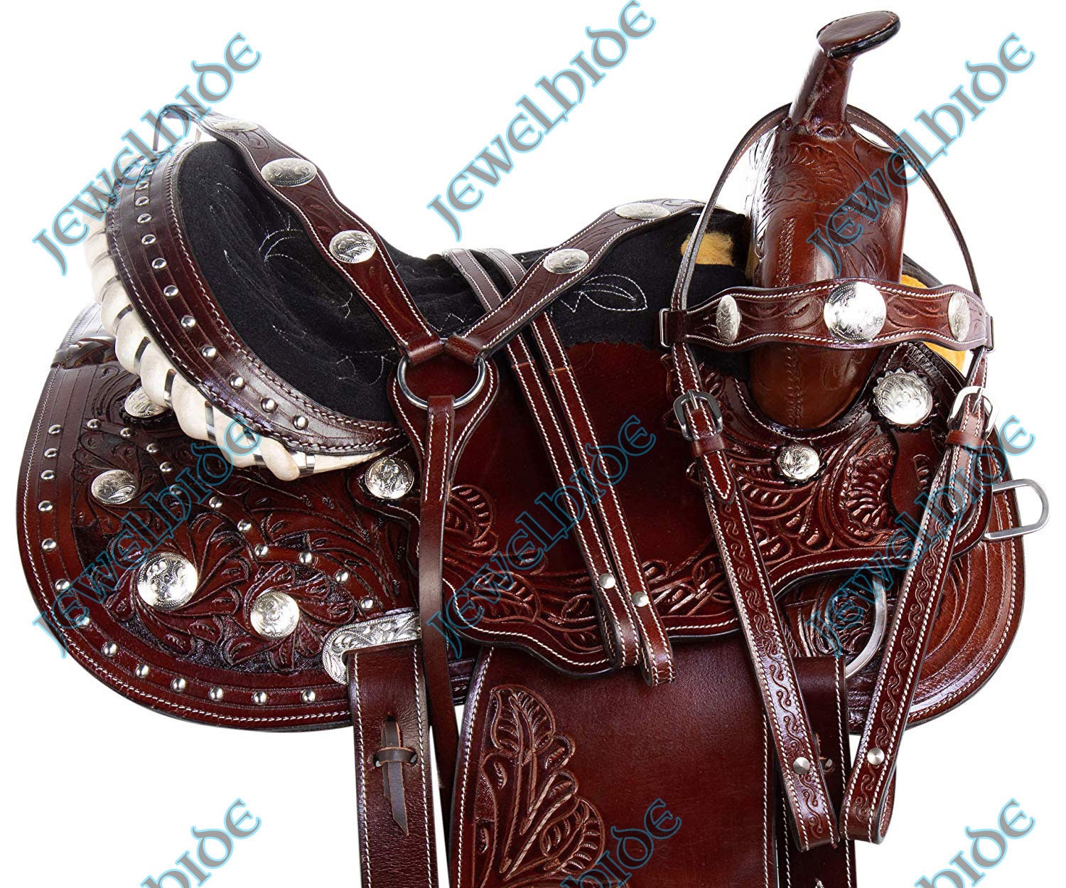 Cowgirl Silver Barrel Racing Horse Saddle Western Show Leather Tack Set ...