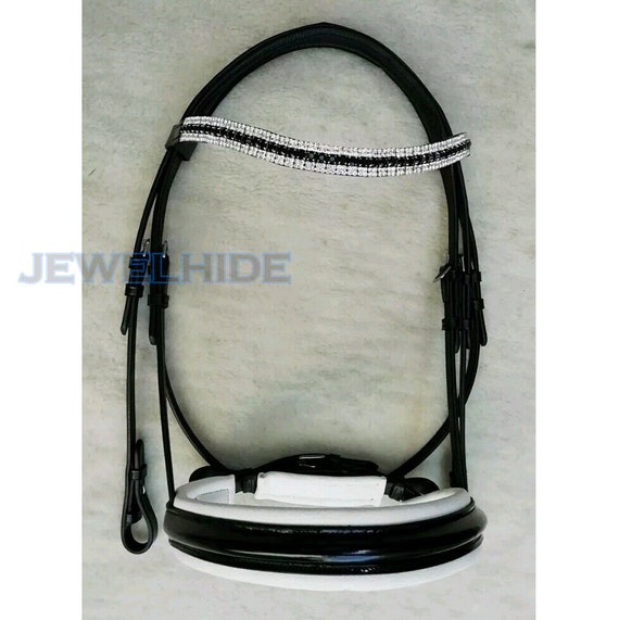 Horse Bridle Patent Leather Bridle Crystal Browband & White | Etsy