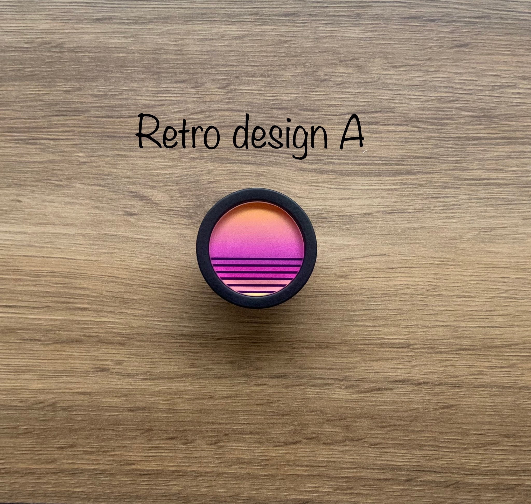 Matt Black, 80’s Retro Sunset, Glazed, Cupboard Knob / Drawer or ...