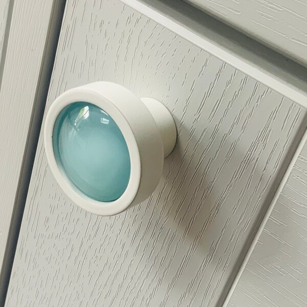 Turquoise Glass Cabinet Knobs - Etsy