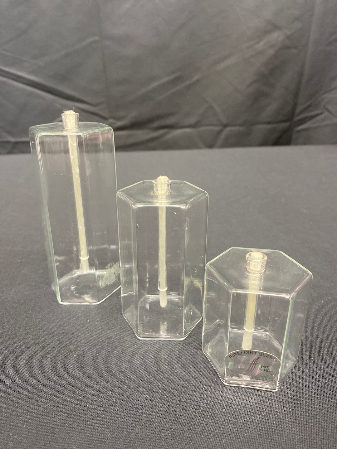 Votive Oil Glass Hexagon Trio FIRELIGHT Art Glass Handblown - Etsy