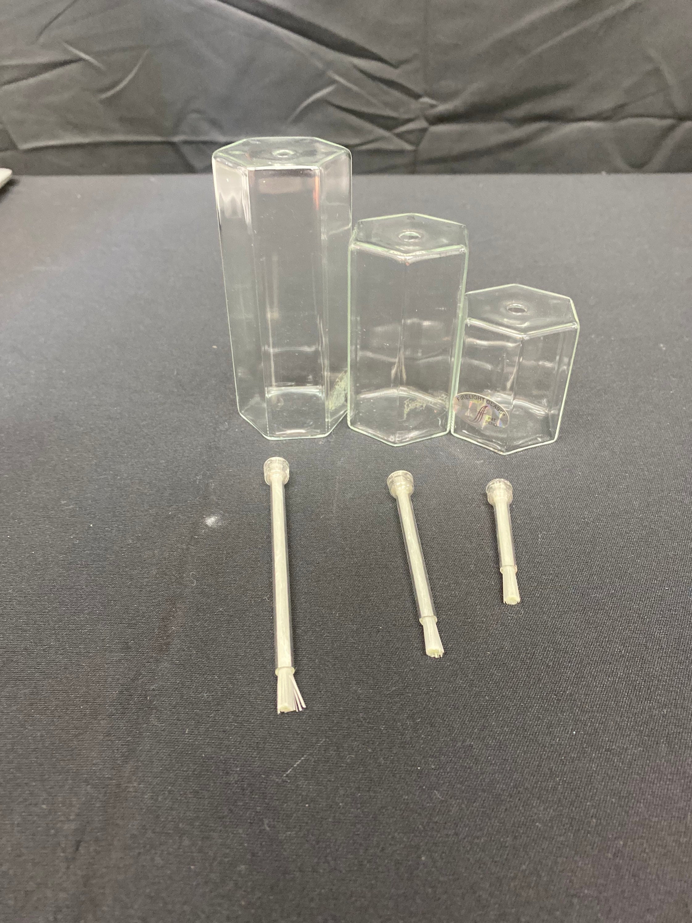 Votive Oil Glass Hexagon Trio FIRELIGHT Art Glass Handblown - Etsy