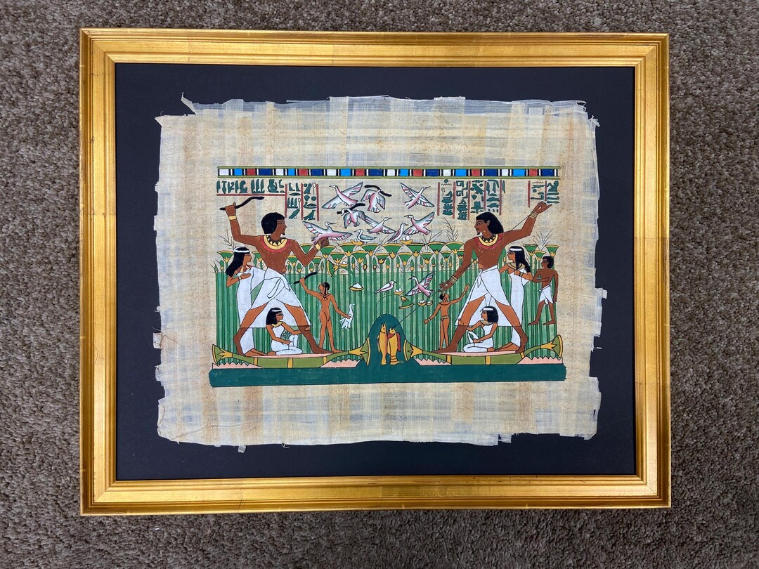 Vintage Egyptian Hand-painted Papyrus – 'family Life in Ancient Egypt ...