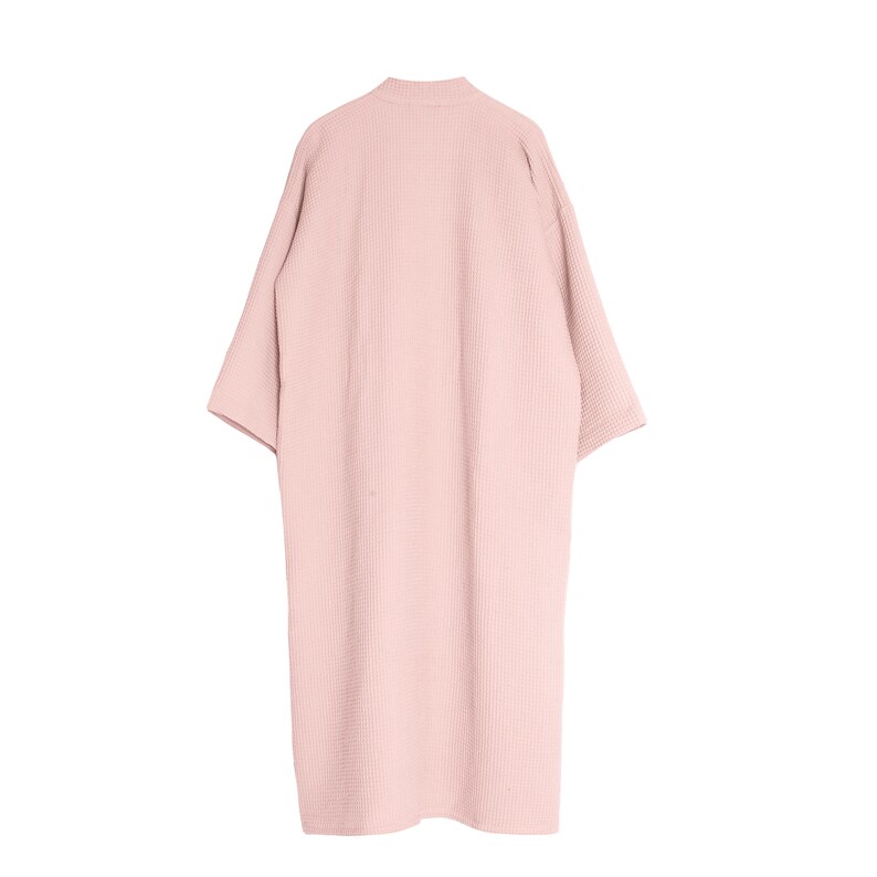 Pink Cotton Bathrobe, Cozy Soft Robe With Pockets, Sustainable Eco ...