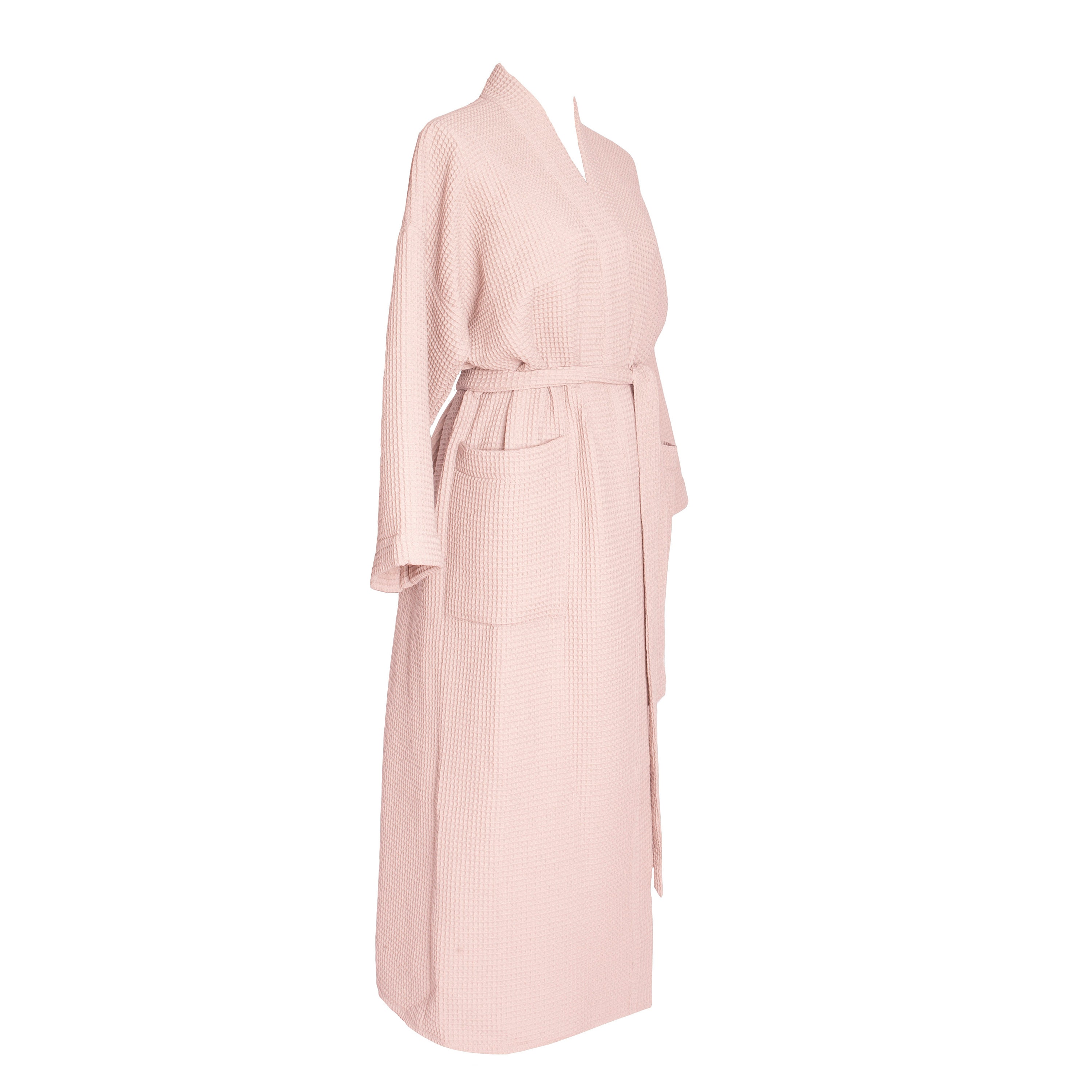 Pink Cotton Bathrobe, Cozy Soft Robe With Pockets, Sustainable Eco ...