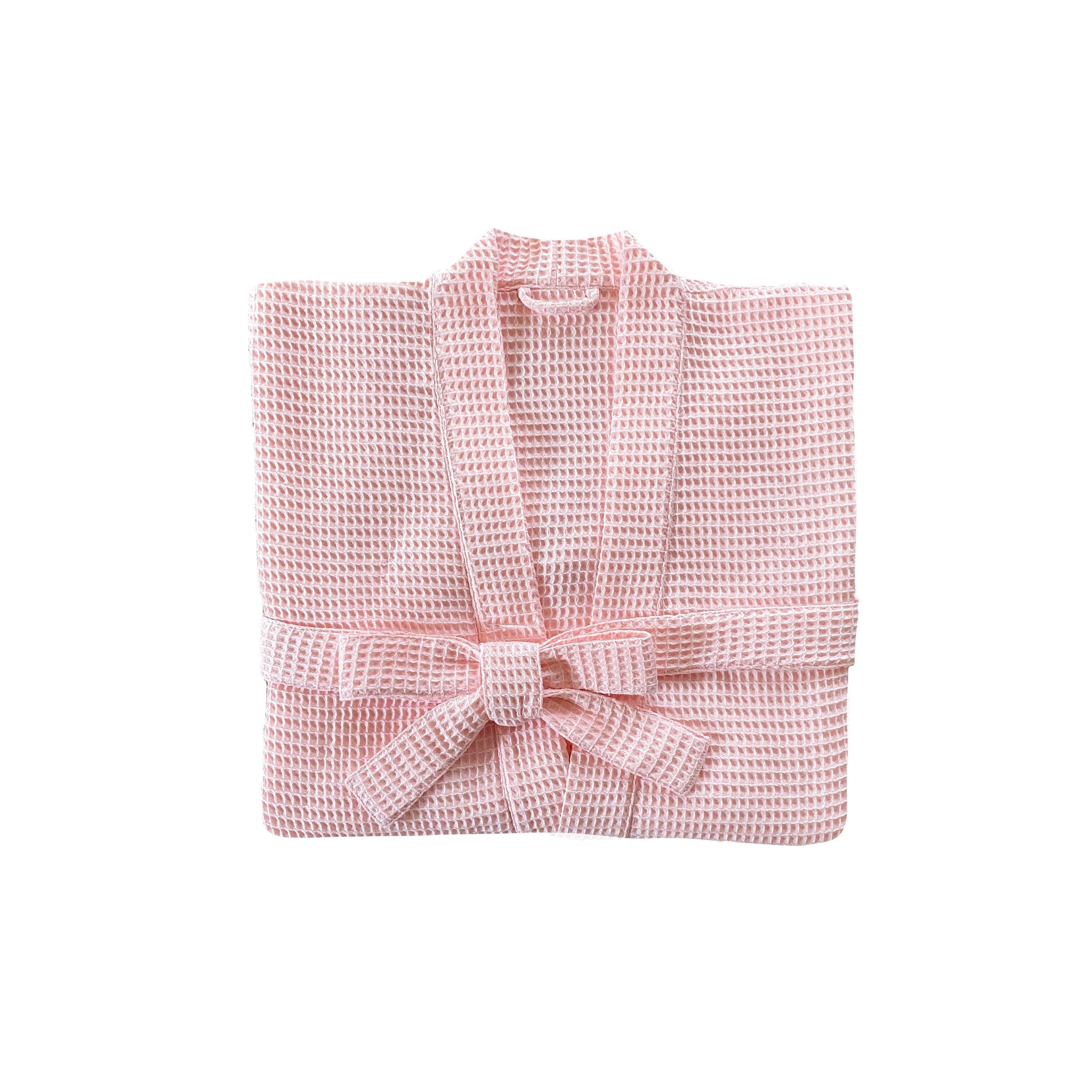 Pink Cotton Bathrobe, Cozy Soft Robe With Pockets, Sustainable Eco ...