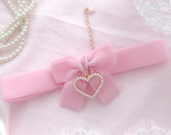 Pink Bow Necklace | Etsy