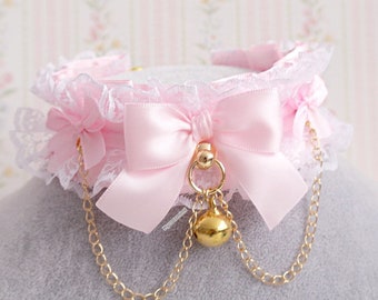 Baby Blue White Lace Choker Necklace Kitten Play Collar DDLG - Etsy