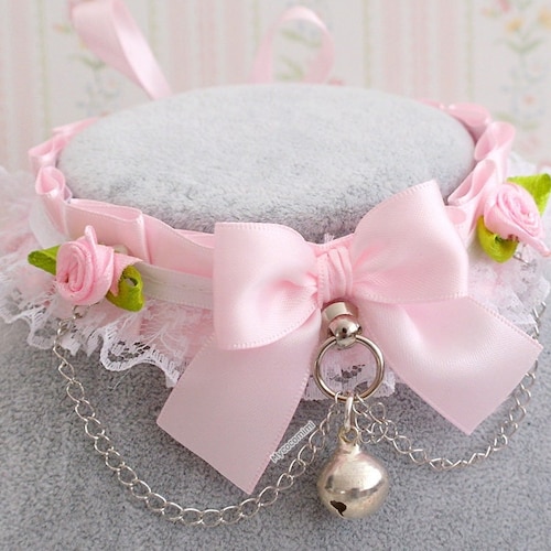 Baby Blue White Lace Choker Necklace Kitten Play Collar DDLG - Etsy