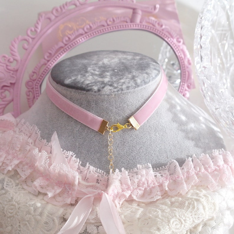 Luxury Bling Rhinestone Baby Pink Velvet Choker Necklace - Etsy