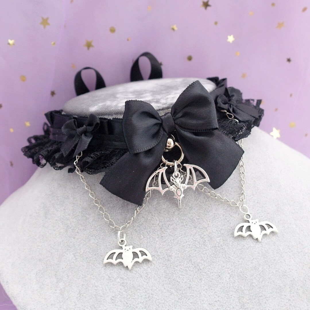 Cute Little Bats Kitten Pet Play Collar Gear ,vampire Choker Necklace ...