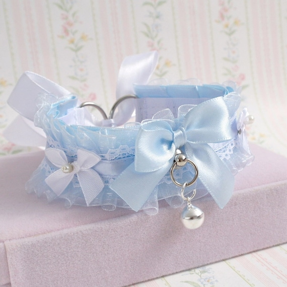 Dreamy Baby Blue Choker Necklace Kitten Pet Play Collar - Etsy