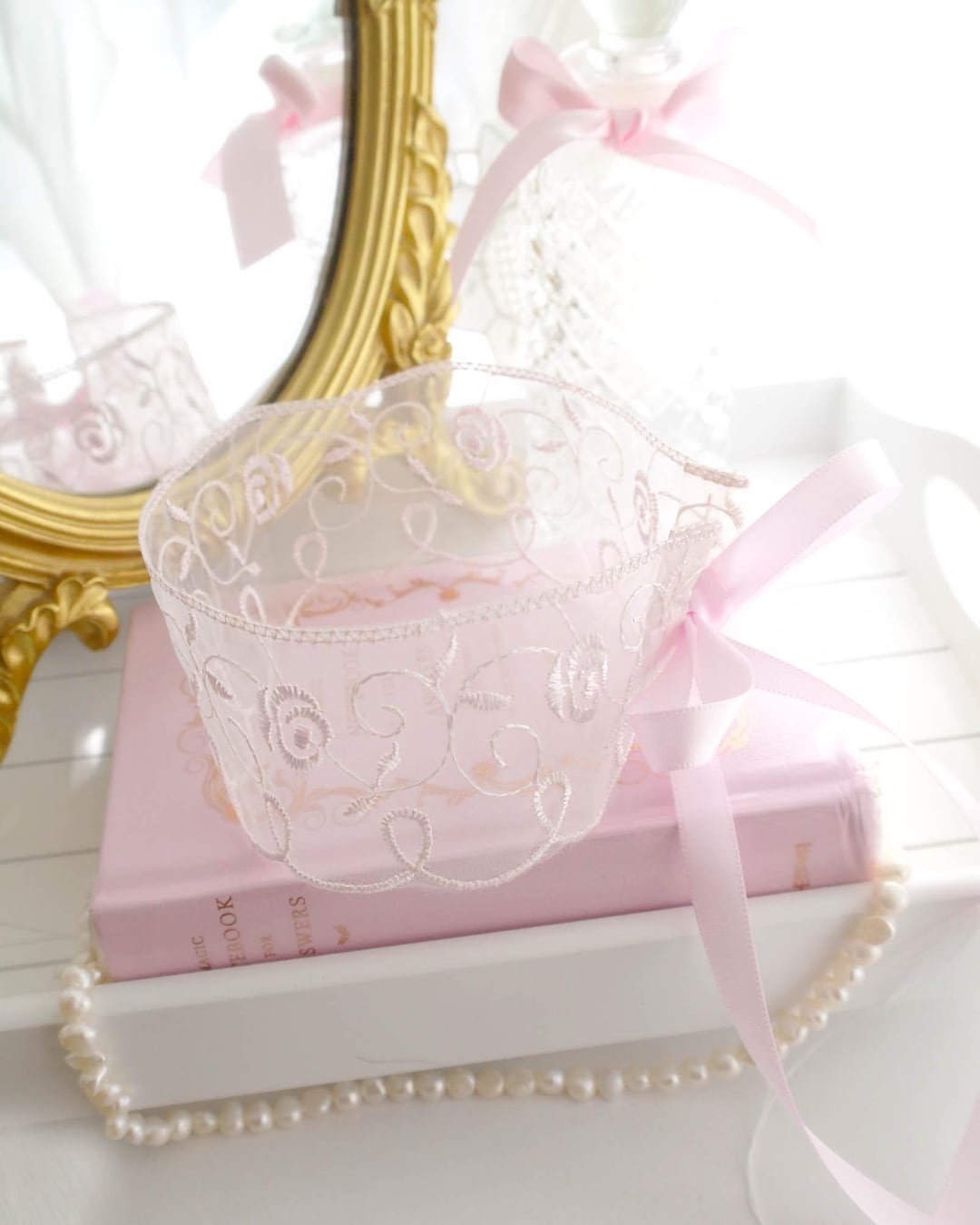 Pretty Sheer Light Pink Floral Lace Choker ,satin Tie Back Lace Wide ...