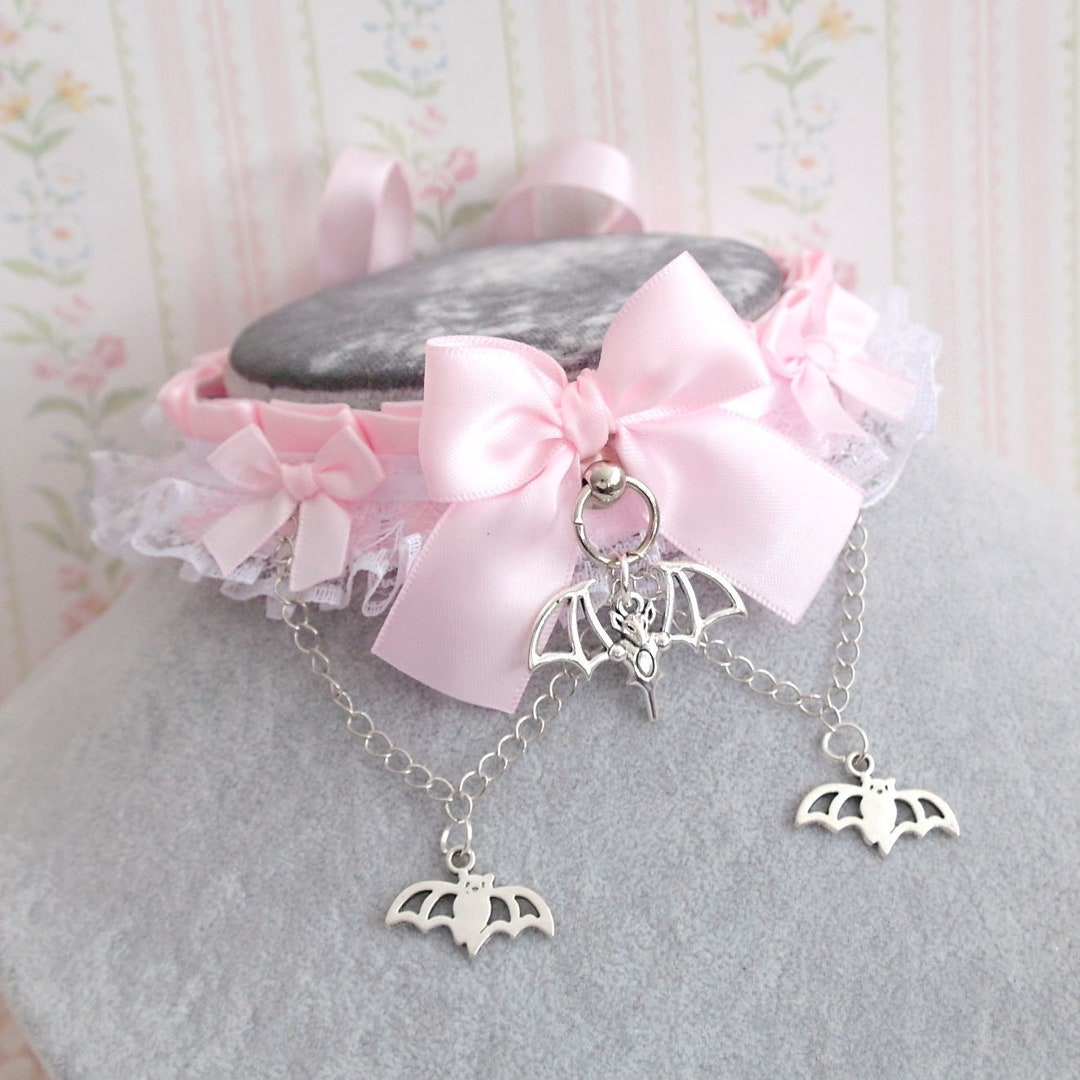 Cute Little Bats Kitten Pet Play Collar Gear ,vampire Choker Necklace ...