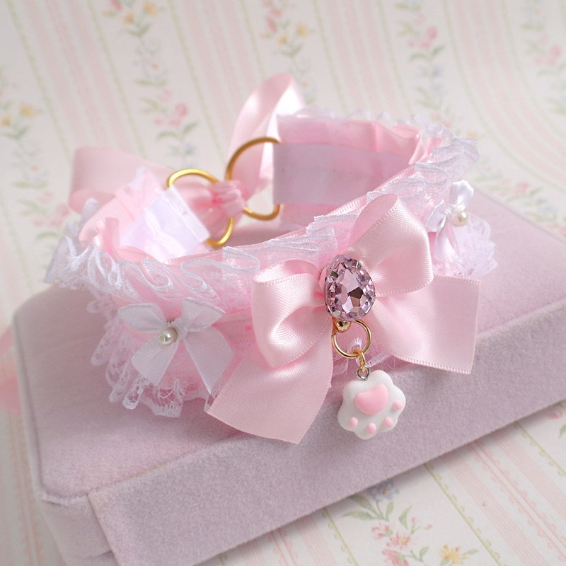 Pink Bondage Collar - Etsy